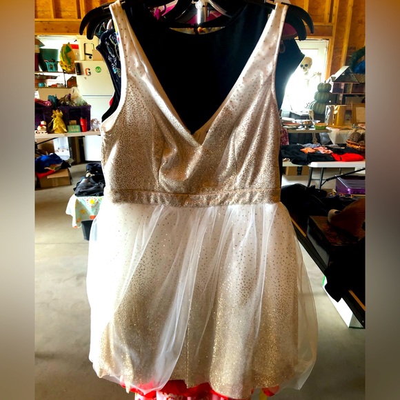 Lulus | Dresses | Lulu White And Gold Tutu Dress | Poshmark